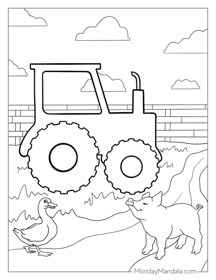 40 Tractor Coloring Pages (Free PDF Printables)