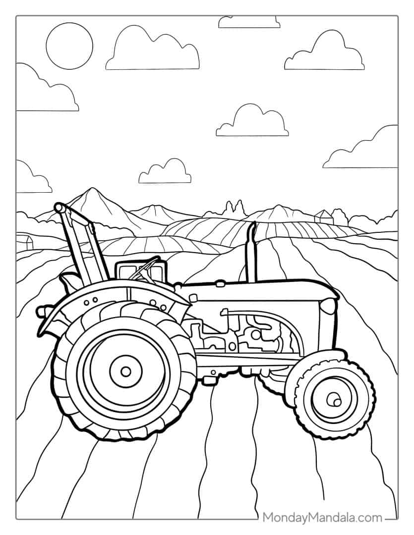 40 Tractor Coloring Pages (Free PDF Printables)