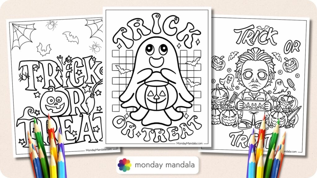 41 Trick-Or-Treat Coloring Pages (Free PDF Printables)