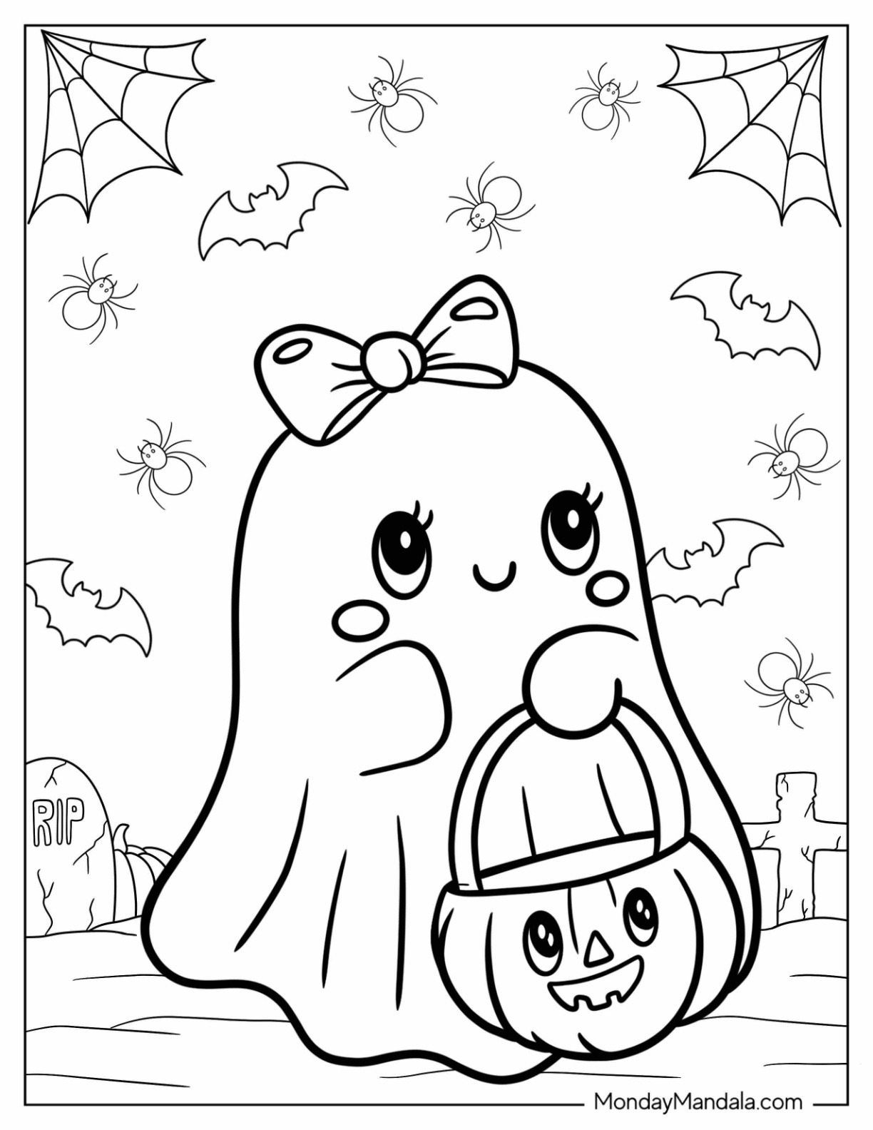 Halloween Cute Ghost Coloring Pages Halloween Cute Ghost Coloring Pages