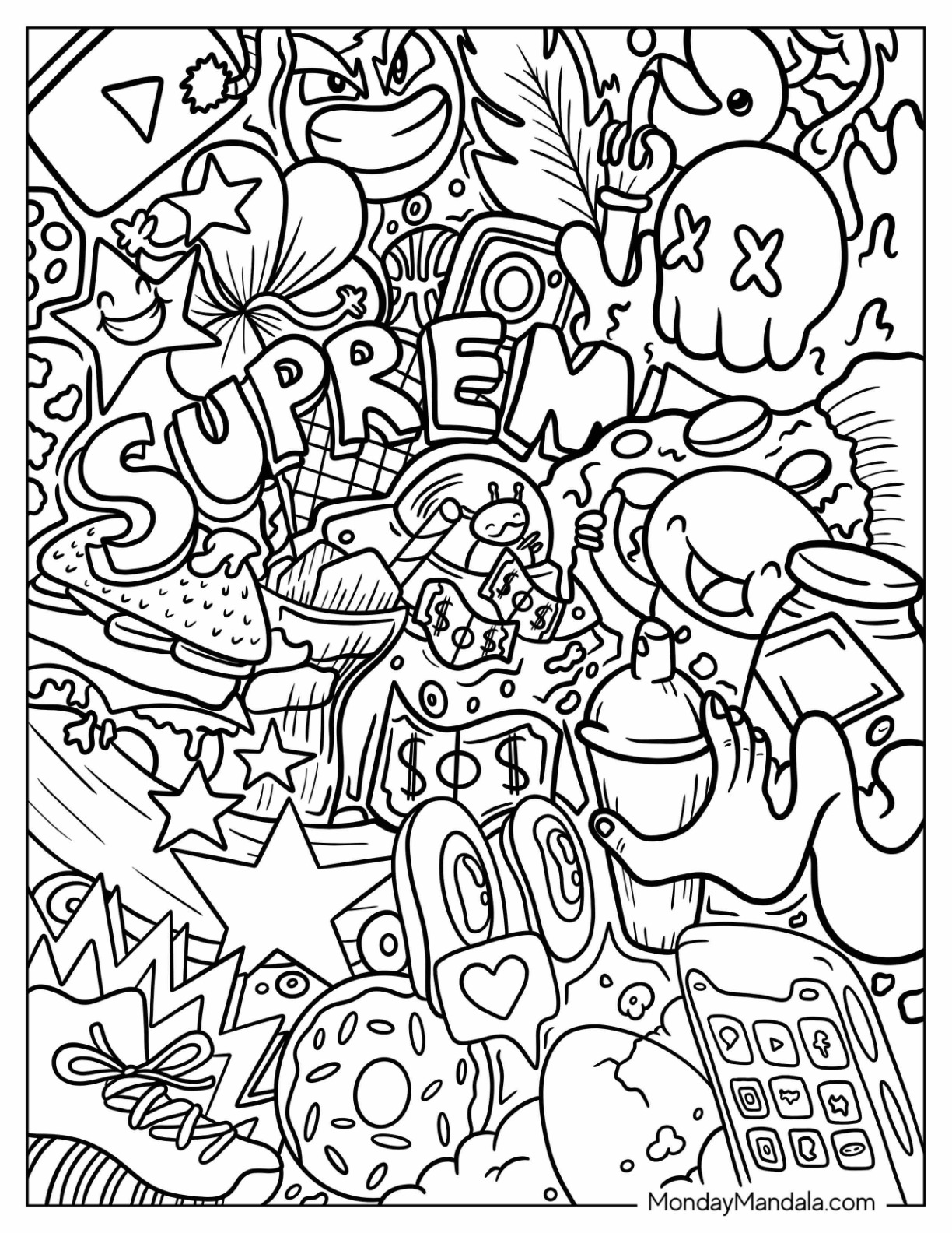 Graffiti Coloring Page