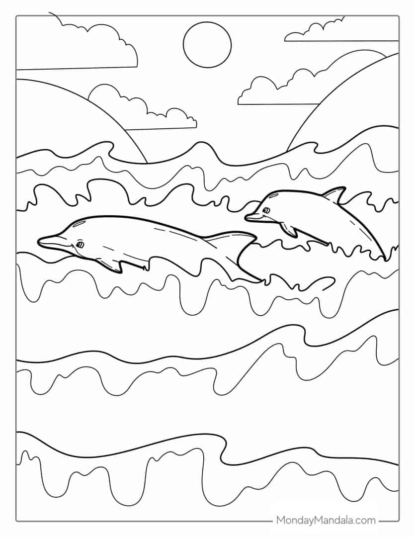 34 Dolphin Coloring Pages (Free PDF Printables)