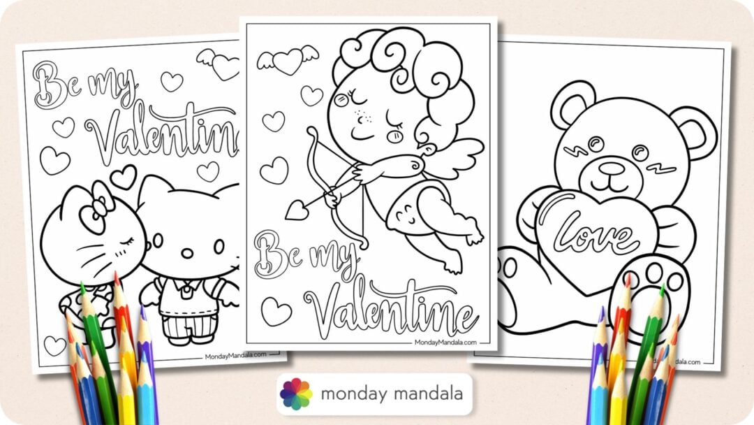 41 Valentine's Day Coloring Pages (Free PDF Printables)