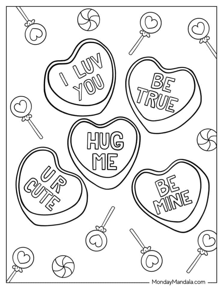 32 Candy Coloring Pages (Free PDF Printables)