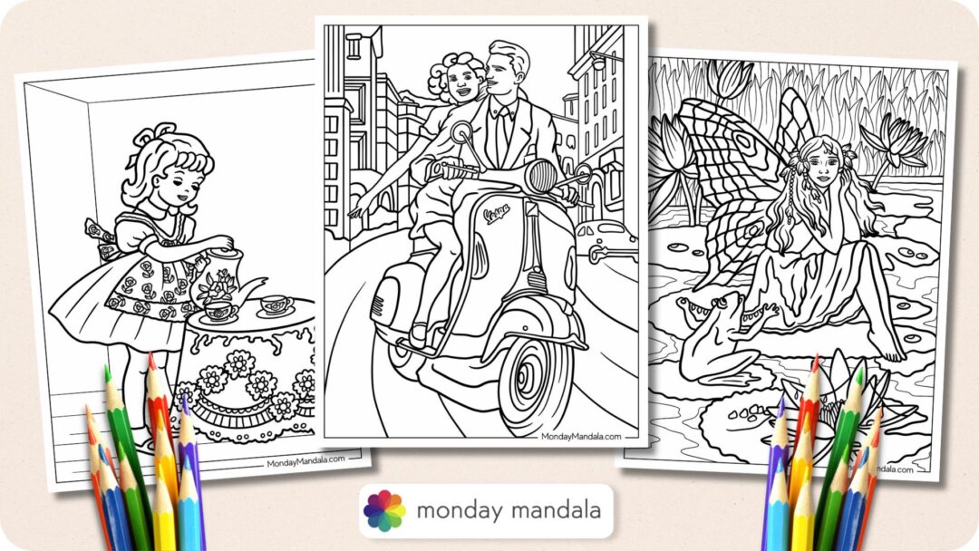 41 Vintage Coloring Pages (Free PDF Printables)