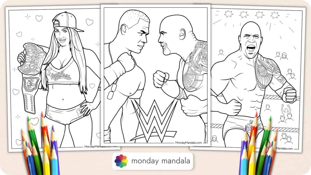 28 Wrestling & WWE Coloring Pages (Free PDF Printables)