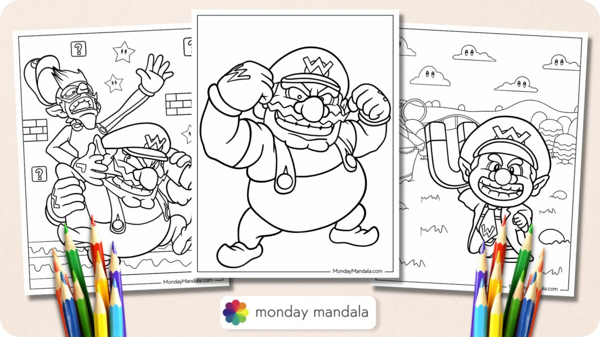 22 Wario Coloring Pages (Free PDF Printables)