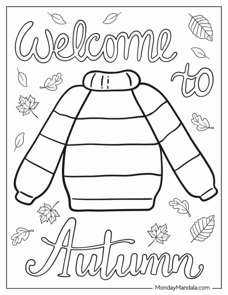 82 Autumn & Fall Coloring Pages (Free PDF Printables)