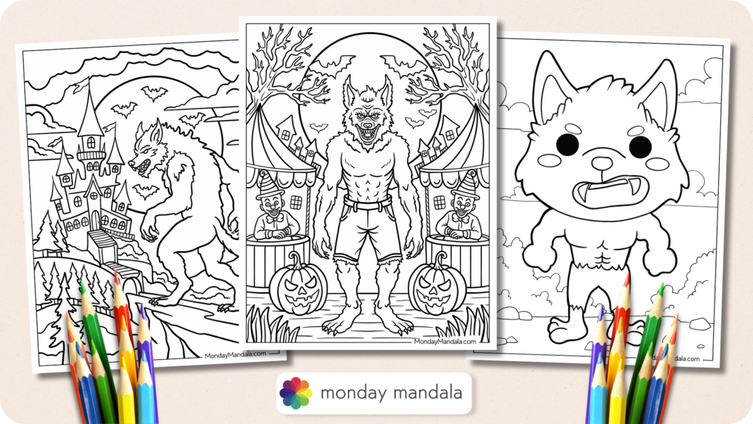 28 Werewolf Coloring Pages (Free PDF Printables)