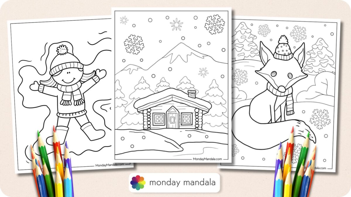60 Winter Coloring Pages (Free PDF Printables)