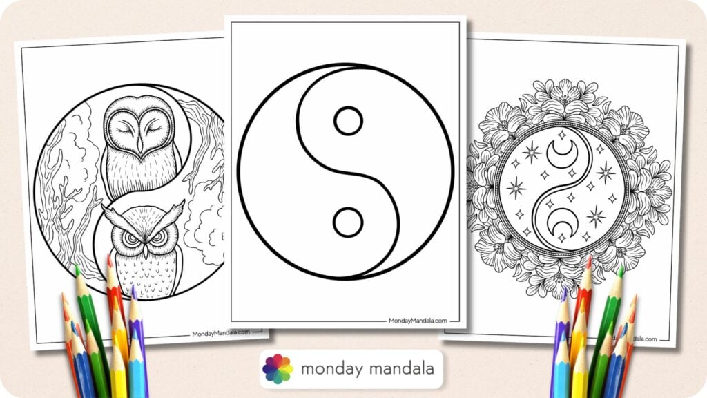 20 Yin & Yang Coloring Pages (Free PDF Printables)