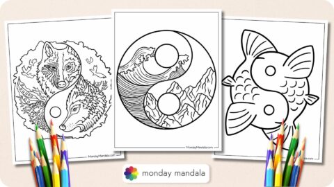 20 Yin & Yang Coloring Pages (Free PDF Printables)