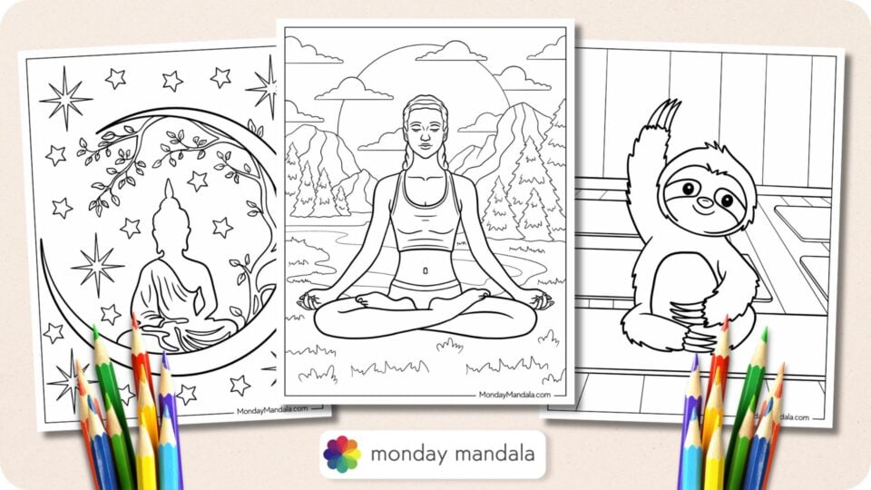 20 Yoga Coloring Pages (Free PDF Printables)