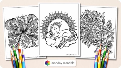 30 Zentangle Coloring Pages (Free PDF Printables)