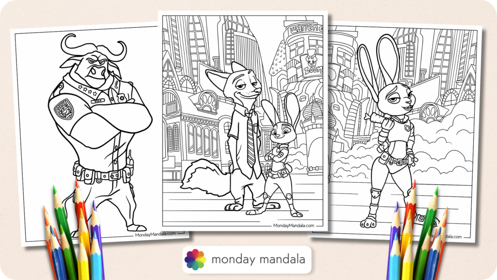 20 Zootopia Coloring Pages (Free PDF Printables)