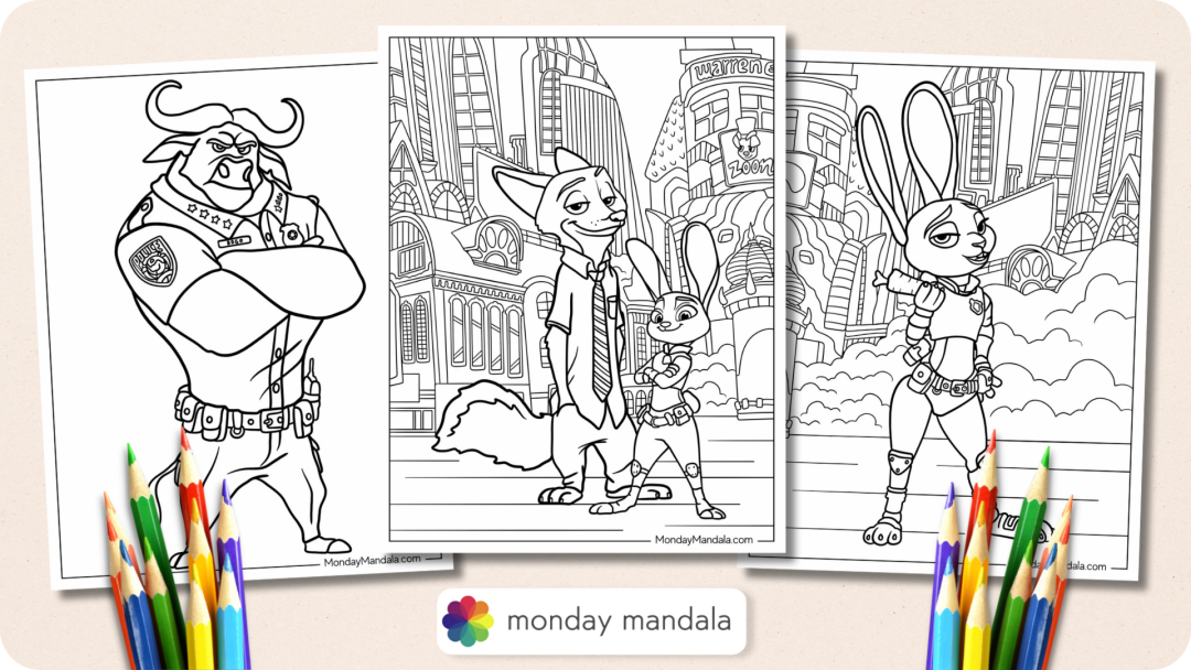 20 Zootopia Coloring Pages (Free PDF Printables)