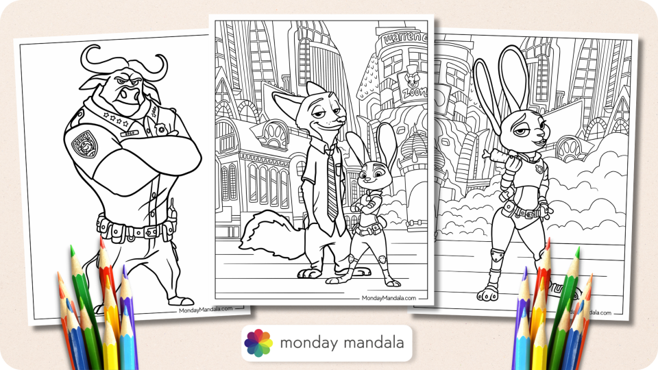 20 Zootopia Coloring Pages (Free PDF Printables)