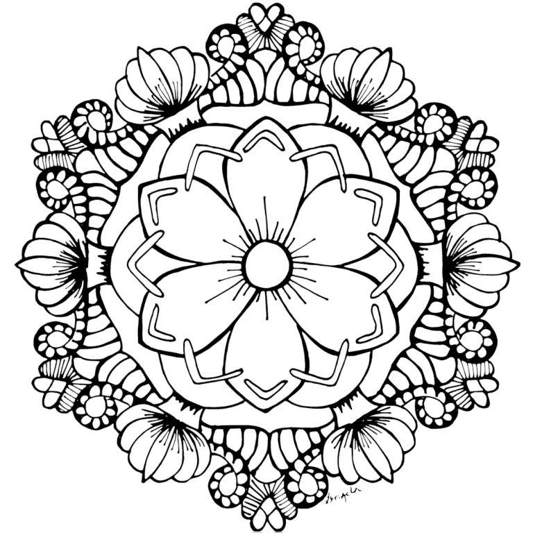 August Flower Garden Coloring Page - Monday Mandala
