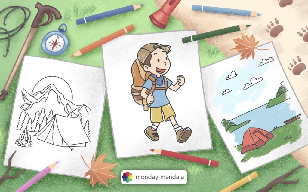 40 Camping & Hiking Coloring Pages (Free PDF Printables)