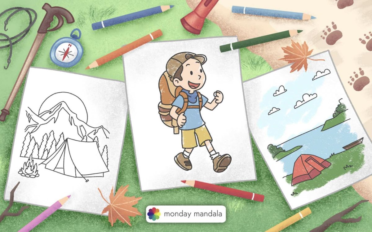 40 Camping & Hiking Coloring Pages (Free PDF Printables)