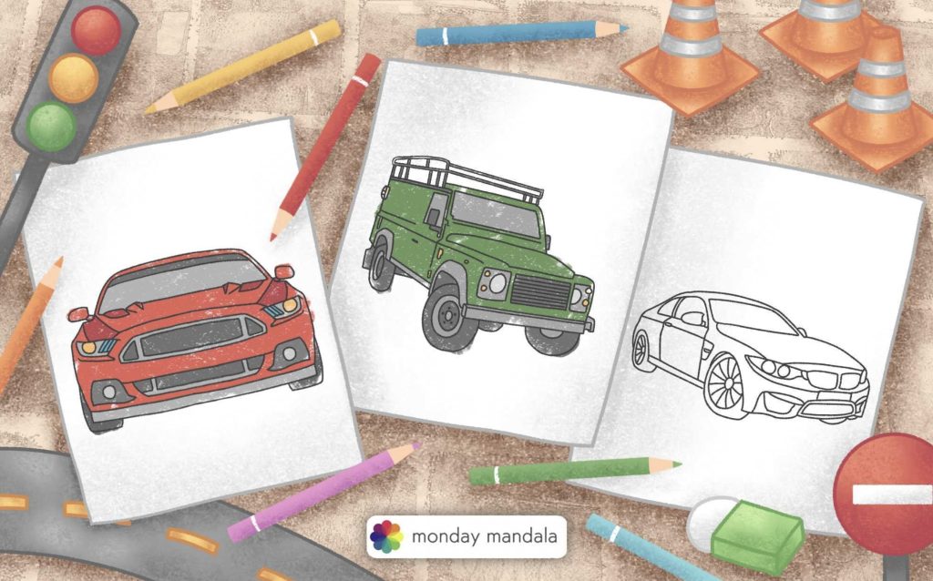 52 Car Coloring Pages (Free PDF Printables)