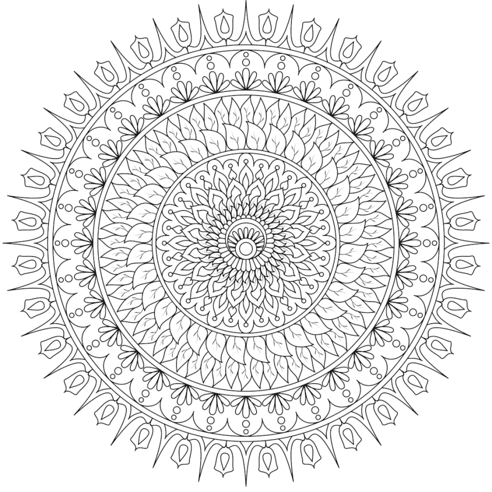 Day to Day Coloring Page - Monday Mandala