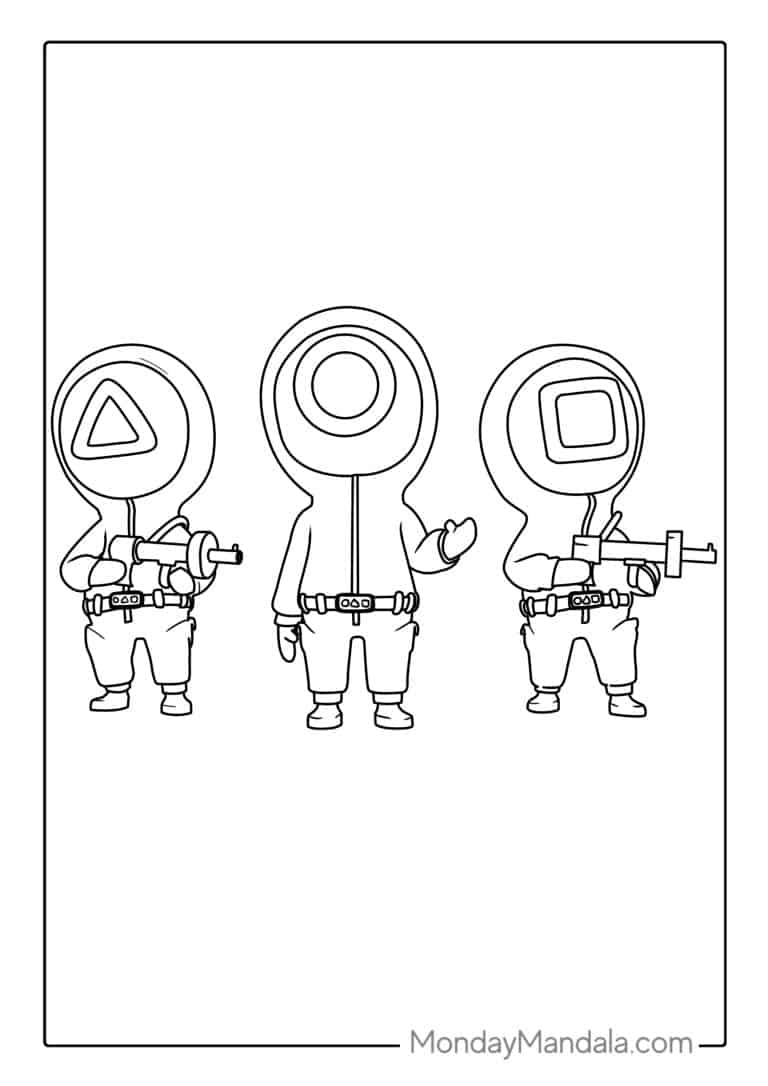 29 Squid Game Coloring Pages (Free PDF Printables)