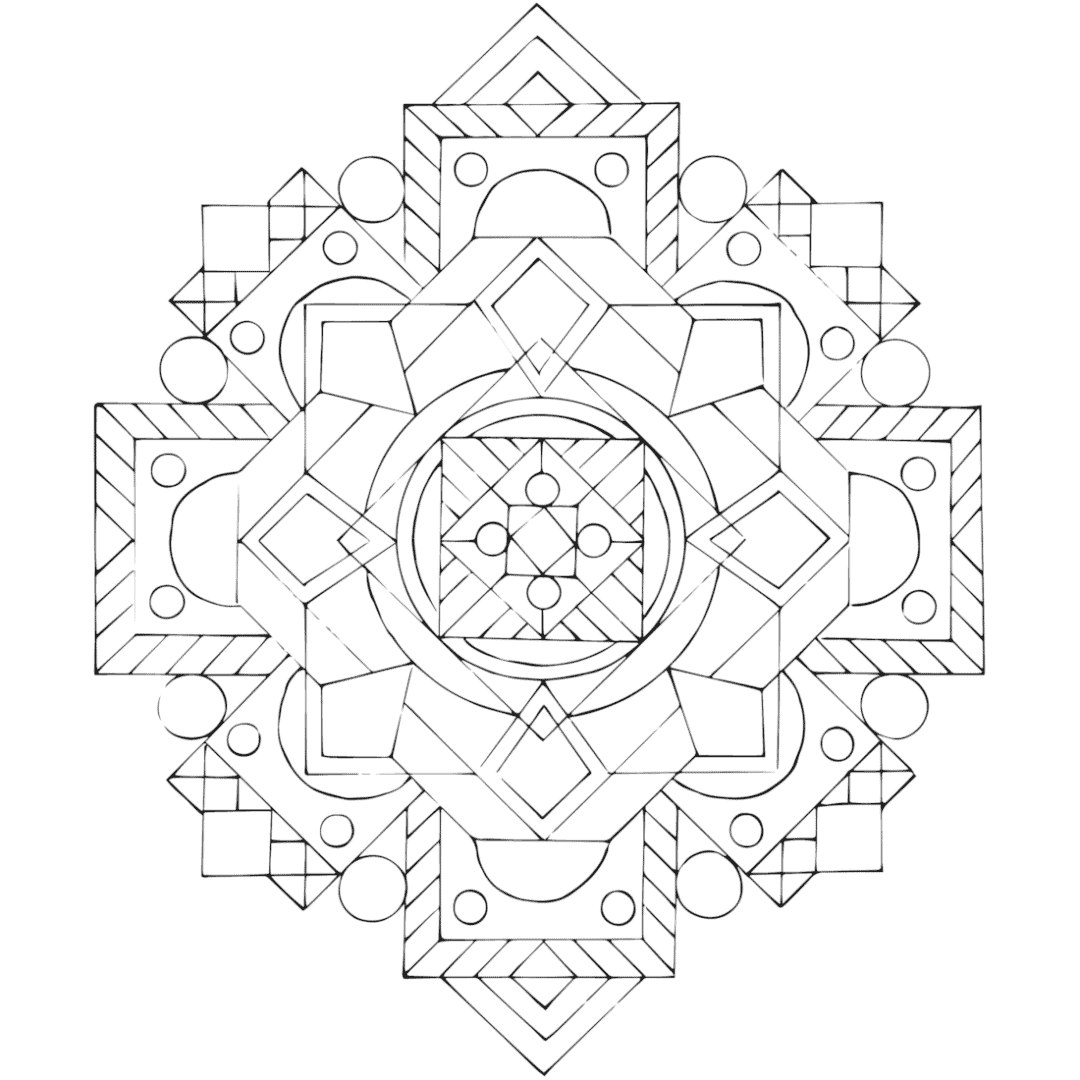Diamond Dance Coloring Page - Monday Mandala
