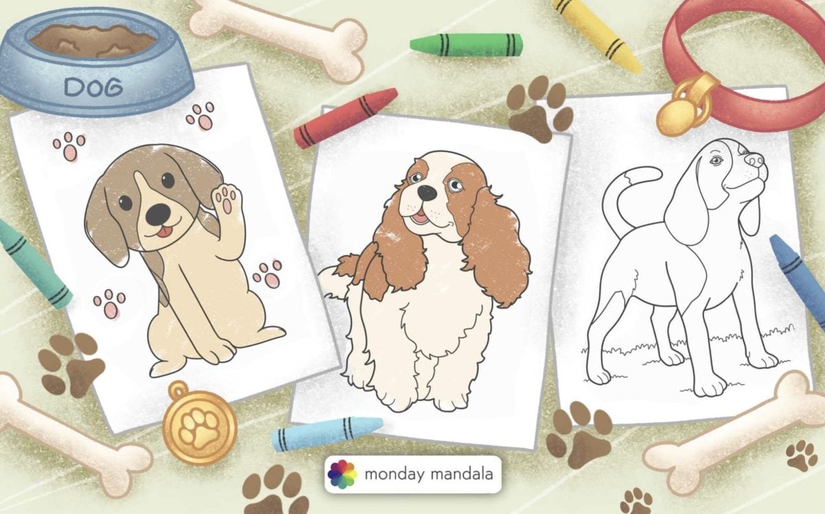 97 Dog Coloring Pages (Free PDF Printables)
