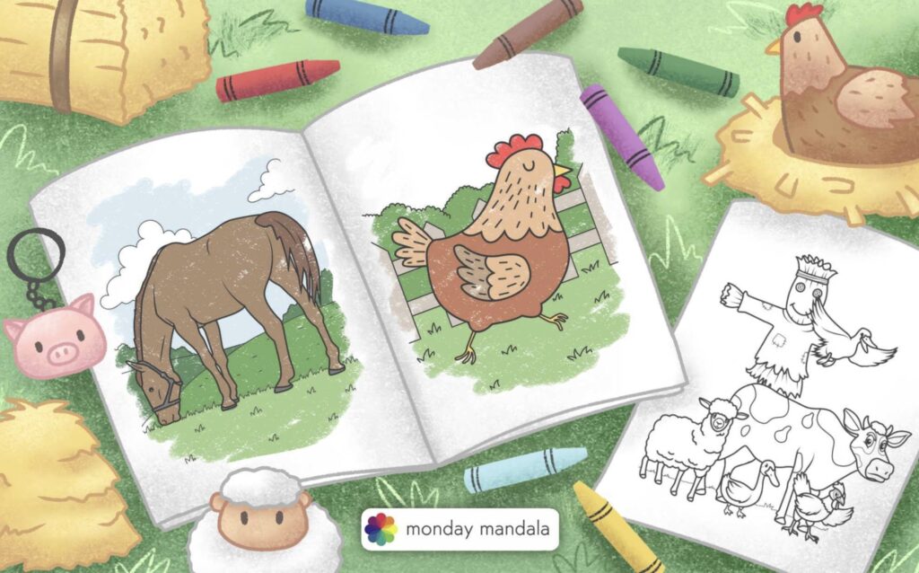 40 Farm Animal Coloring Pages (Free PDF Printables)