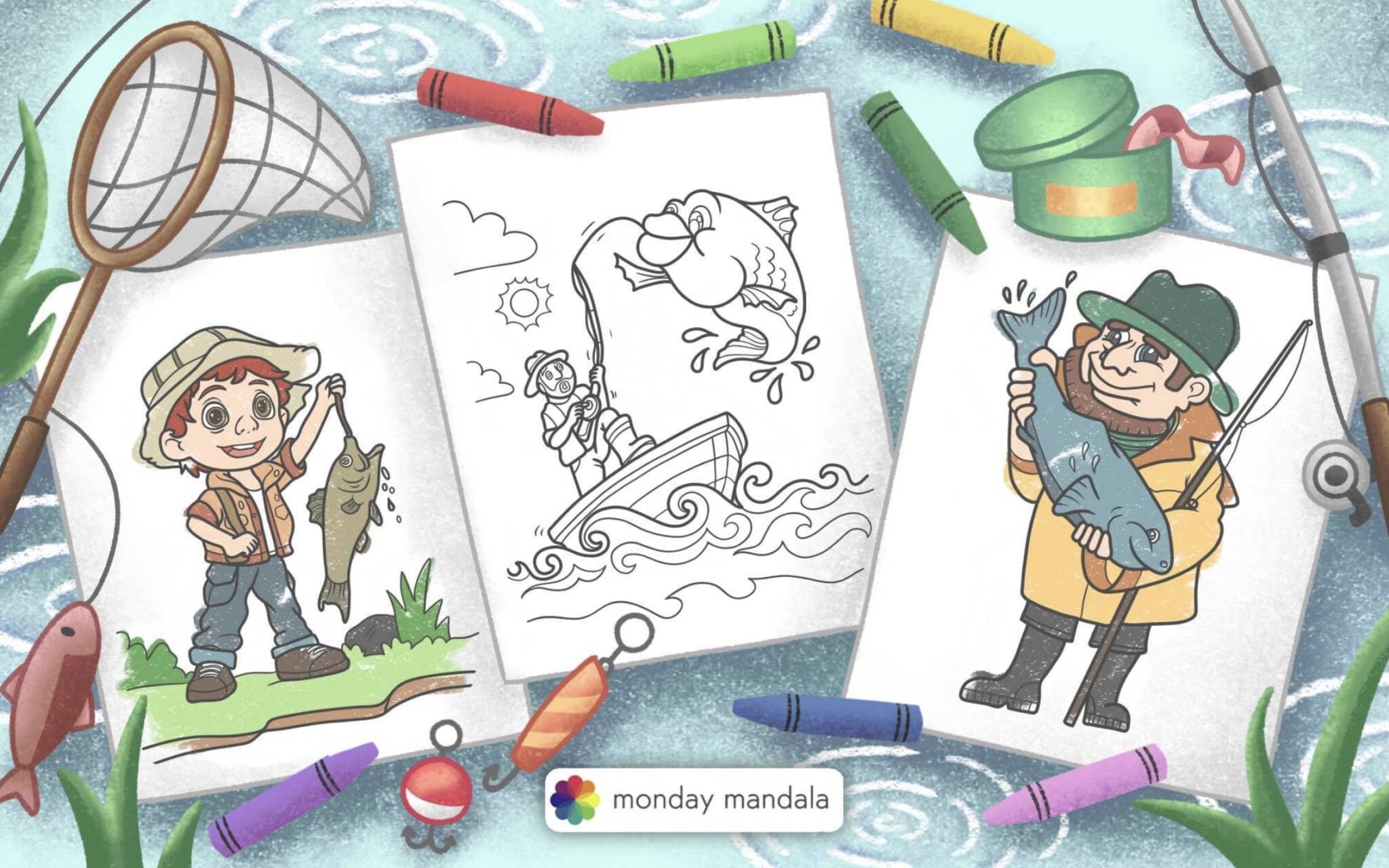 20 Fishing Coloring Pages (Free PDF Printables)