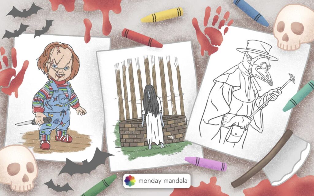 40 Horror Coloring Pages (Free PDF Printables)