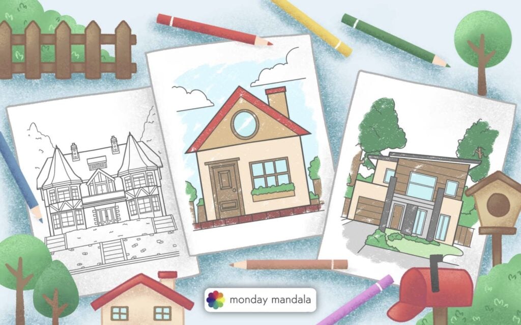 40 House Coloring Pages (Free PDF Printables)