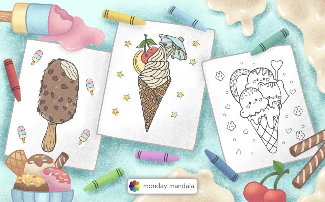 30 Ice Cream Coloring Pages (Free PDF Printables)