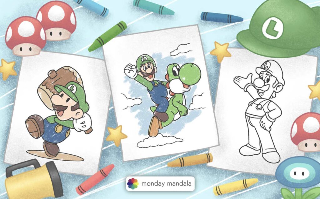 38 Cute Luigi Coloring Pages (Free PDF Printables)