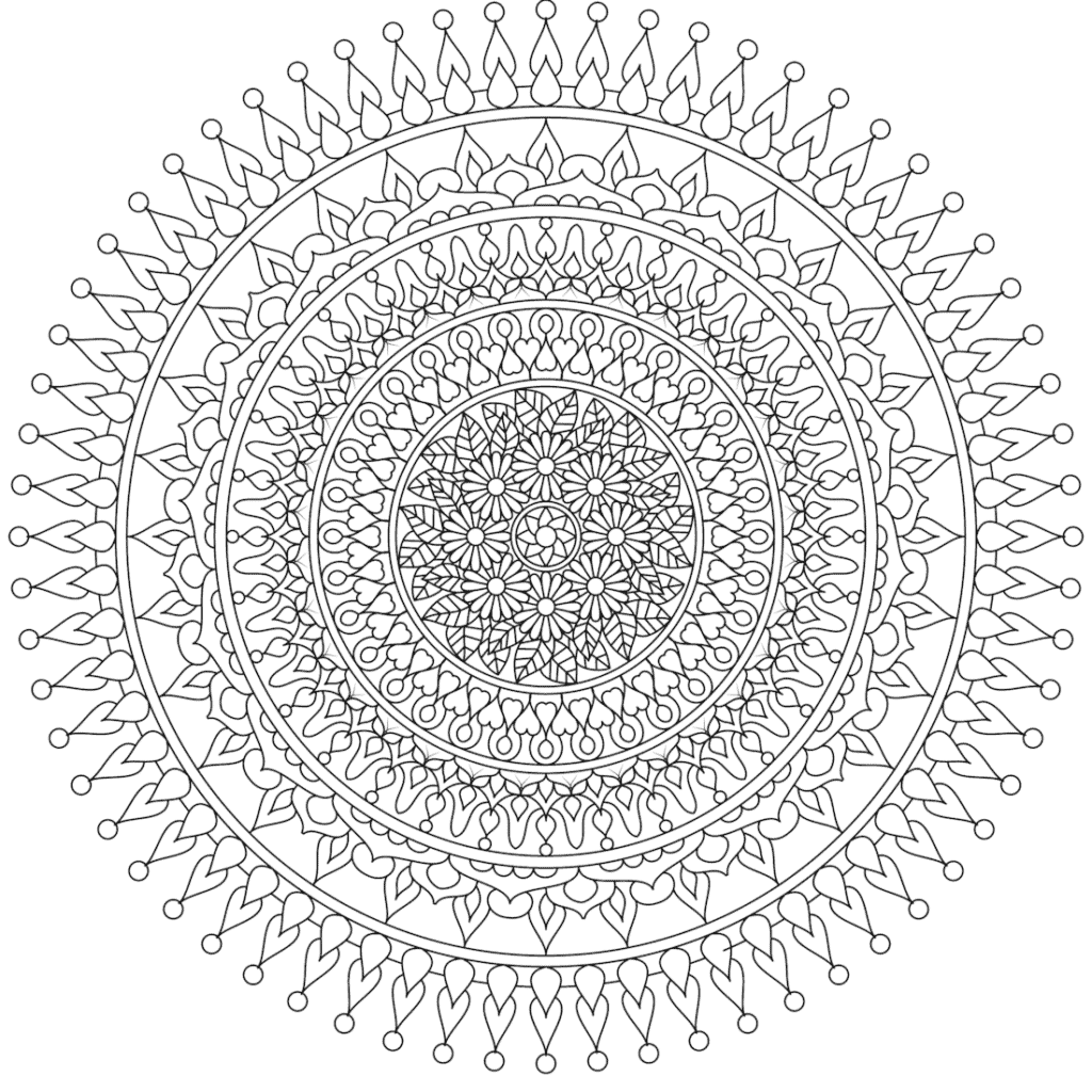 Moon Heart Coloring Page - Monday Mandala