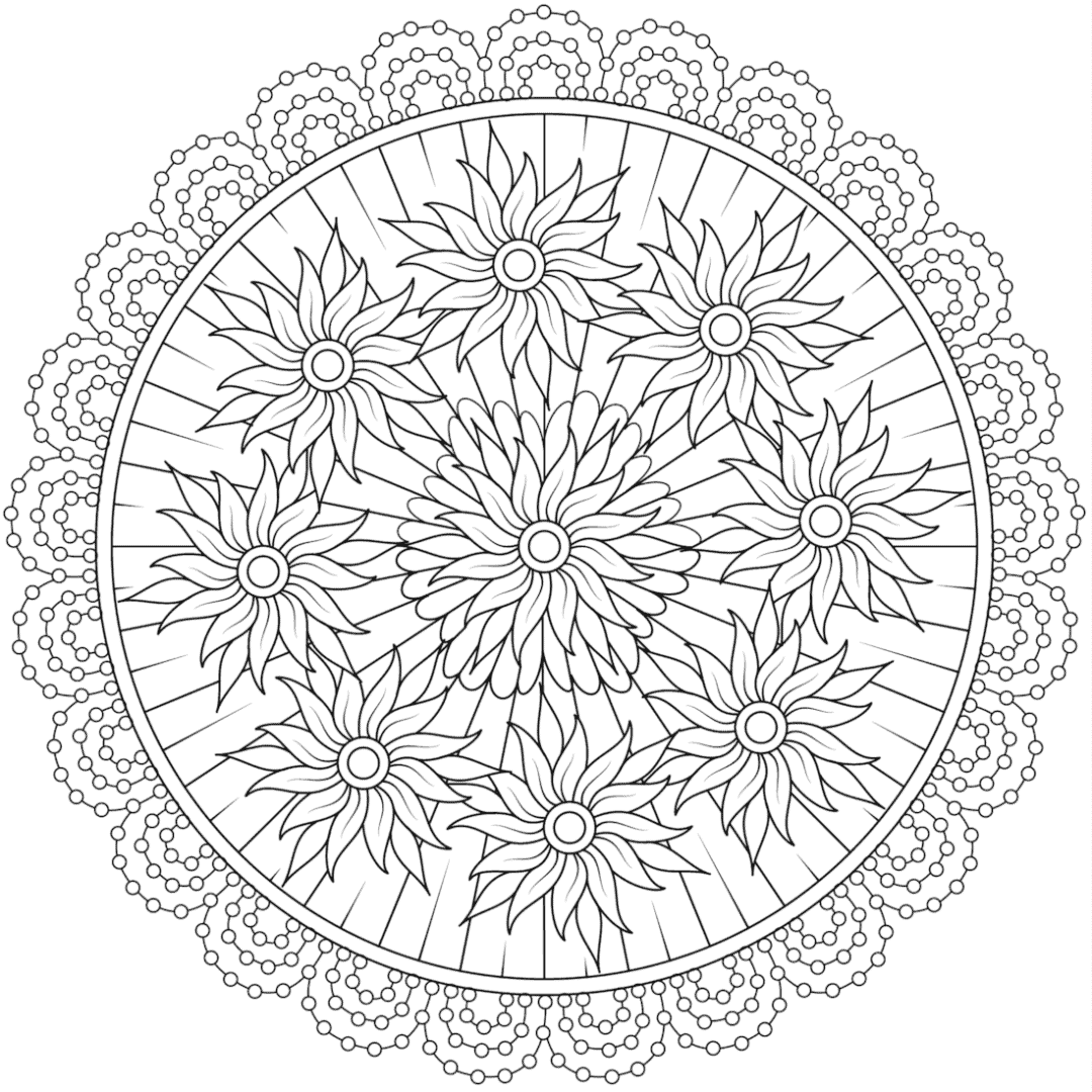 Ninth Circle Coloring Page - Monday Mandala