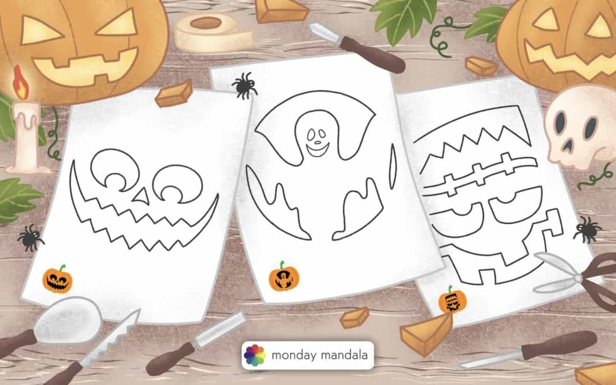 100 Pumpkin Carving Stencils (Free PDF Printables)