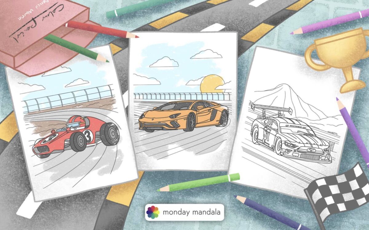 30 Race Car Coloring Pages (Free PDF Printables)
