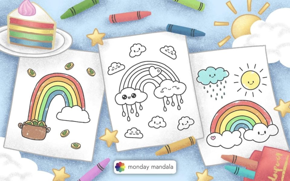 39 Rainbow Coloring Pages (Free PDF Printables)