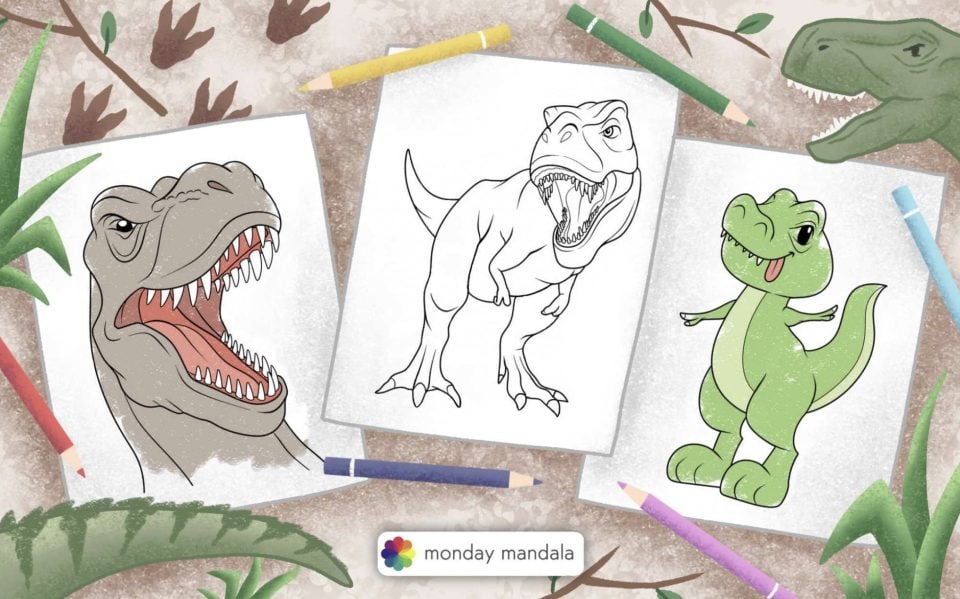 32 T-Rex Coloring Pages (Free PDF Printables)