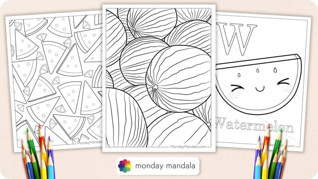 20 Watermelon Coloring Pages (Free PDF Printables)
